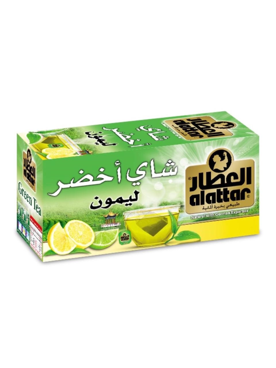 Al Attar Green Tea With Lemon 20 Bags | العطار شاي أخضر بالليمون 20 ظرف ...